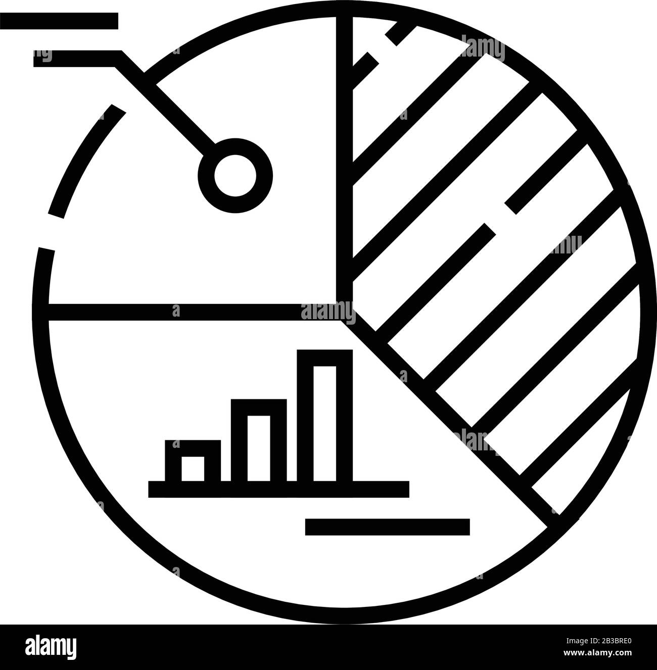 Work division line icon, concept sign, outline vector illustration ...