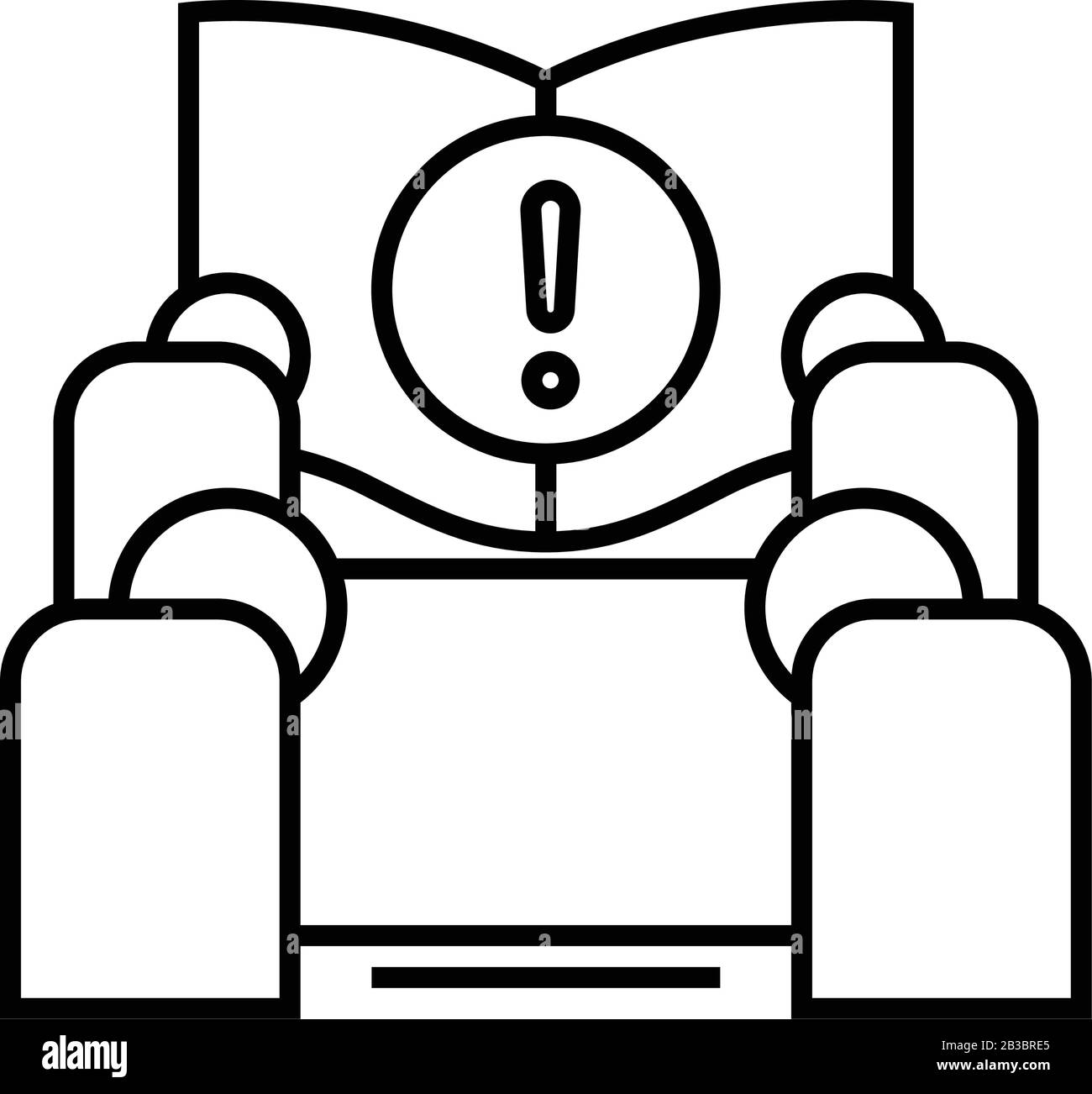 Urgent message line icon, concept sign, outline vector illustration ...