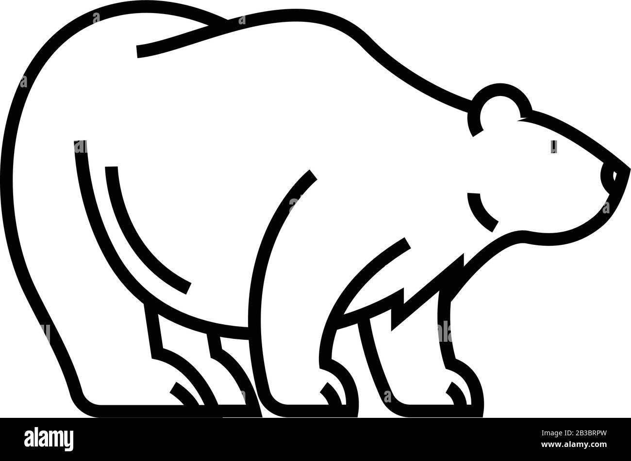 White bear line icon, concept sign, outline vector illustration, linear ...