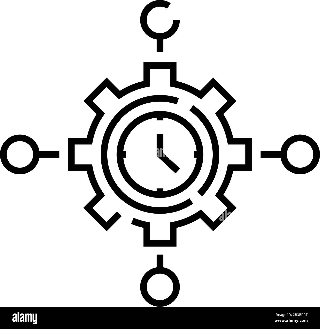 Timing line icon, concept sign, outline vector illustration, linear ...