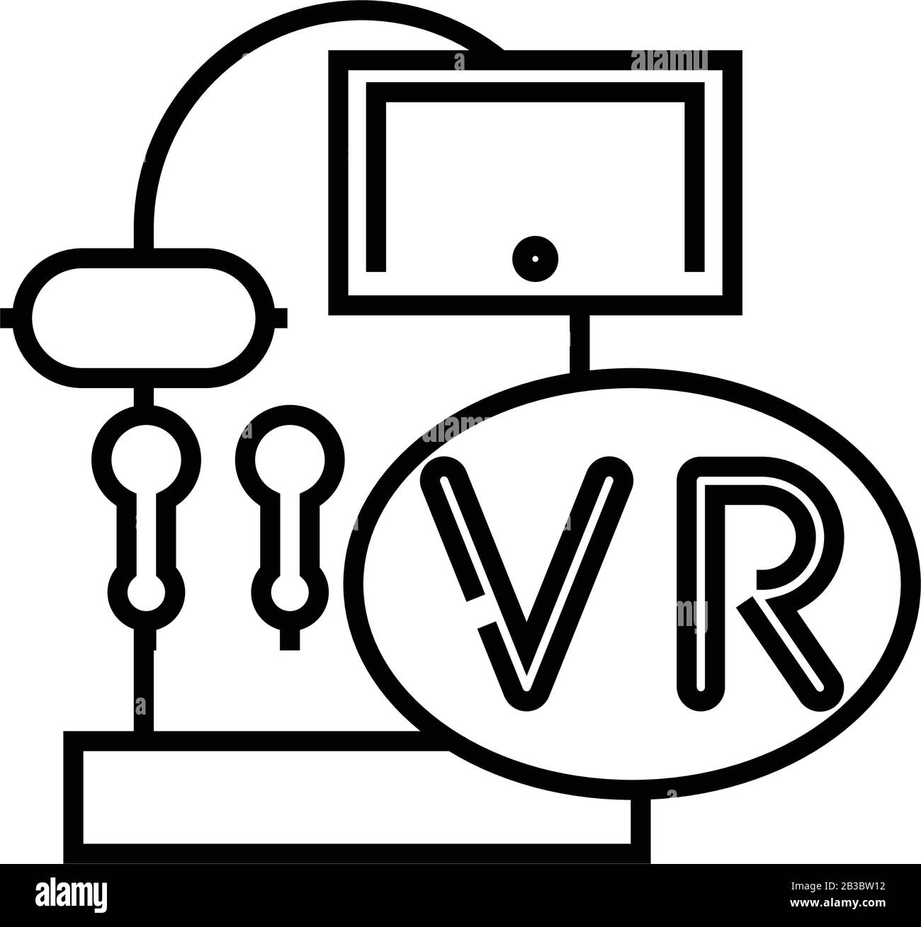 Vr technology line icon, concept sign, outline vector illustration ...