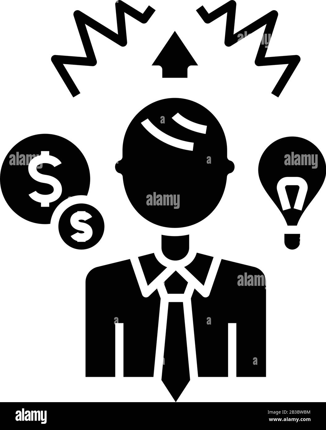 Profit growth black icon, concept illustration, vector flat symbol ...