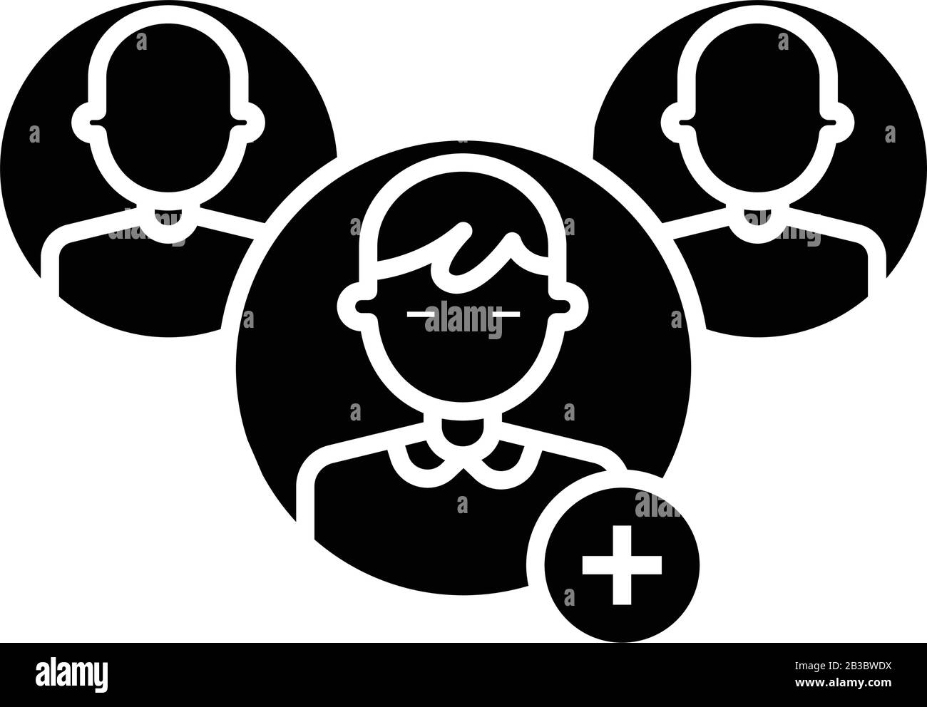 New employee black icon, concept illustration, vector flat symbol ...