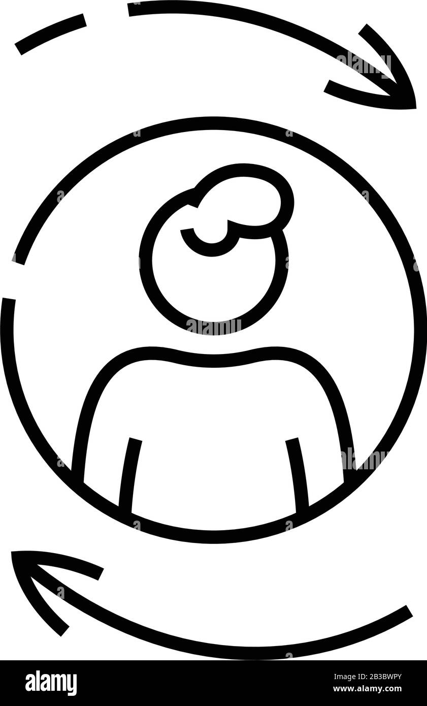 Work cycle line icon, concept sign, outline vector illustration, linear ...