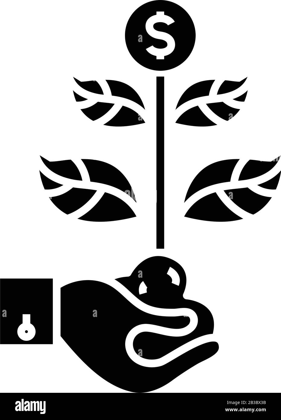 Profit growth black icon, concept illustration, vector flat symbol ...
