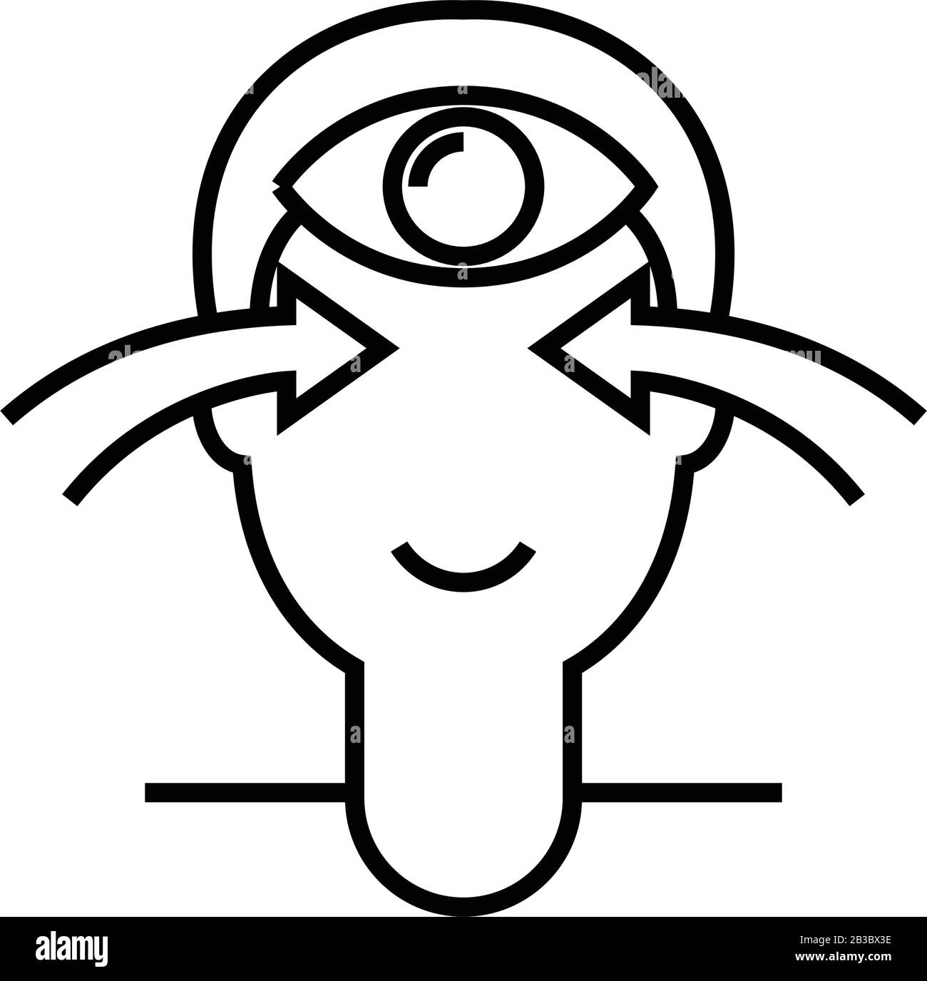 Wide view line icon, concept sign, outline vector illustration, linear ...