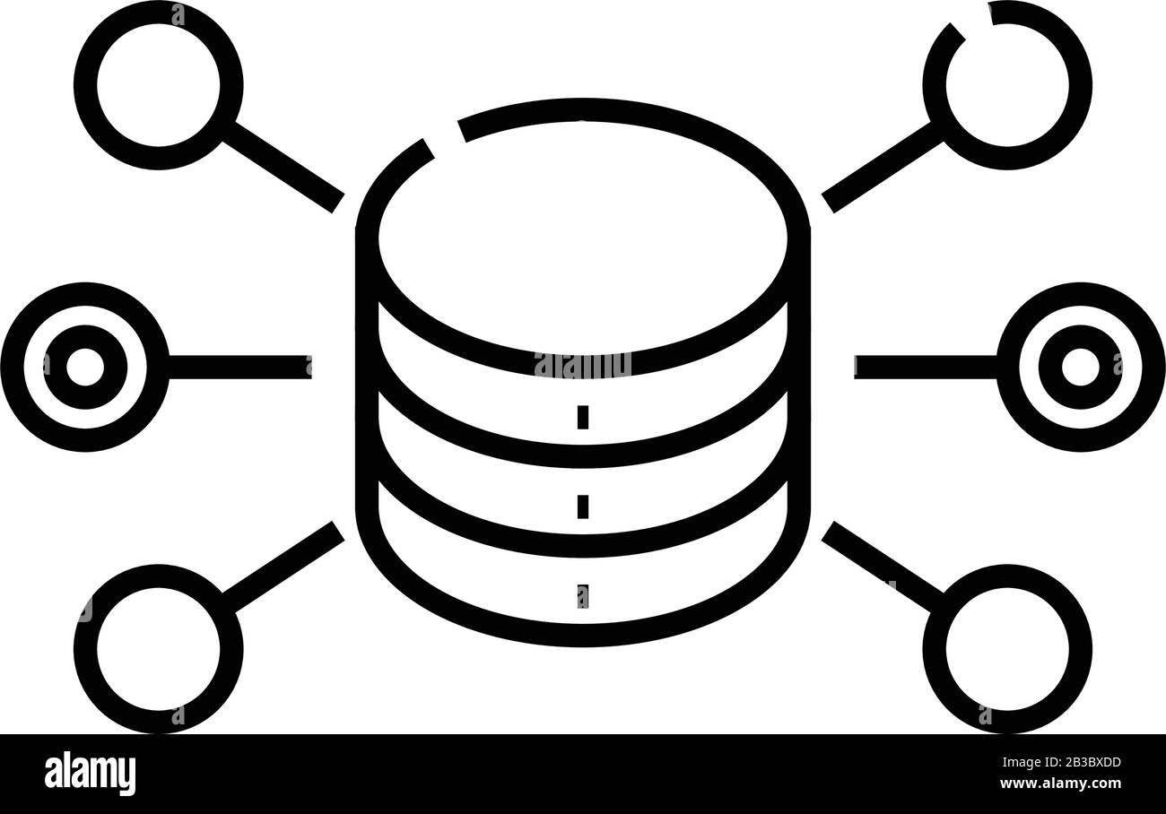 Working system line icon, concept sign, outline vector illustration ...