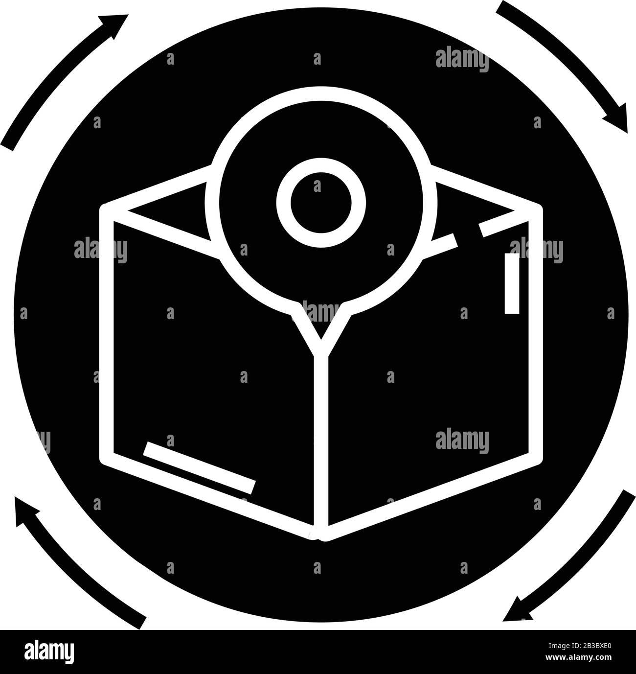 Product location black icon, concept illustration, vector flat symbol ...