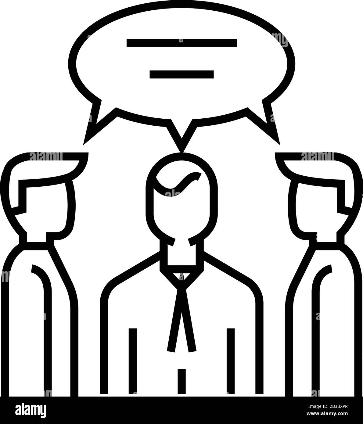 Work conversation line icon, concept sign, outline vector illustration ...