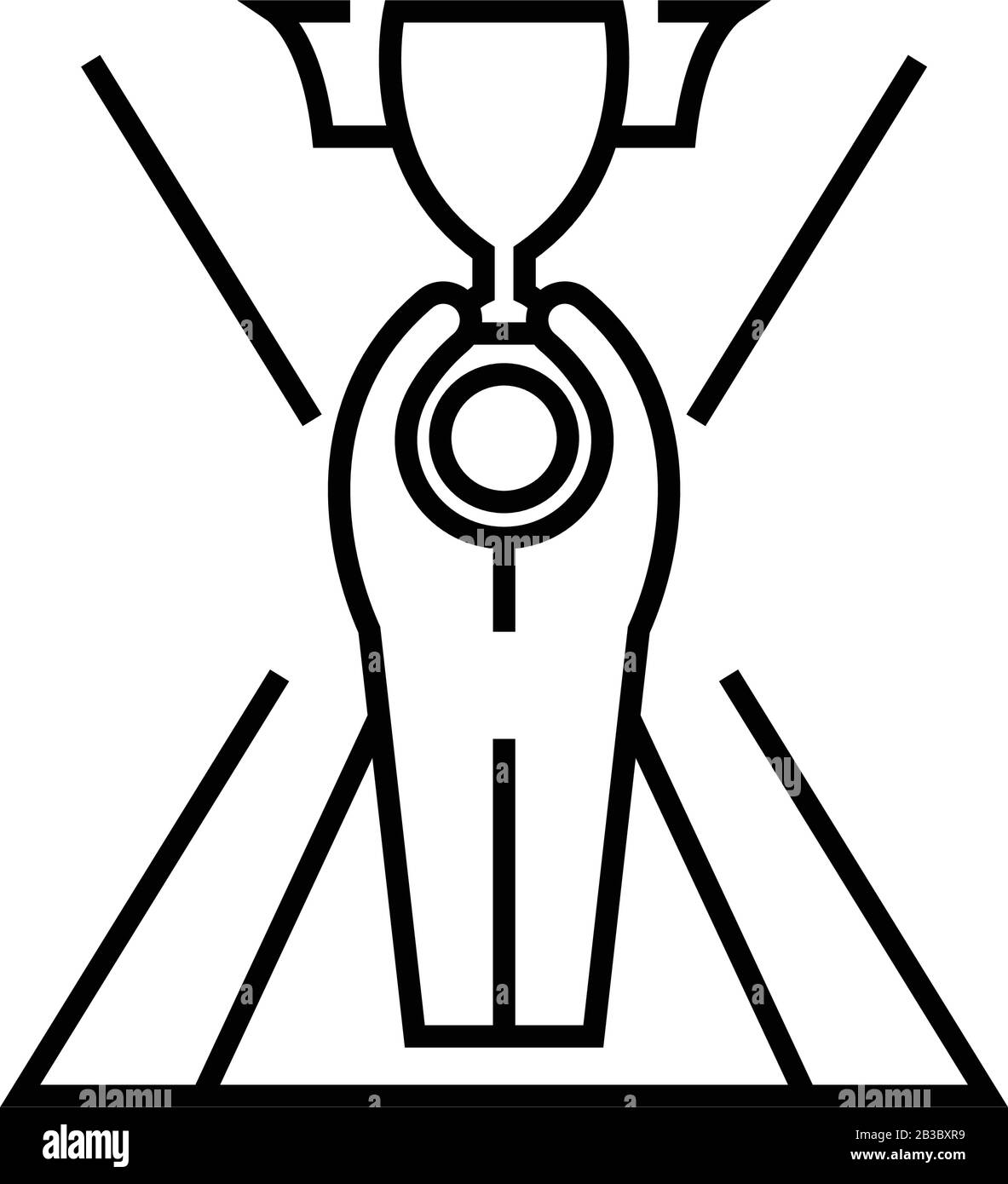 Working man line icon, concept sign, outline vector illustration ...