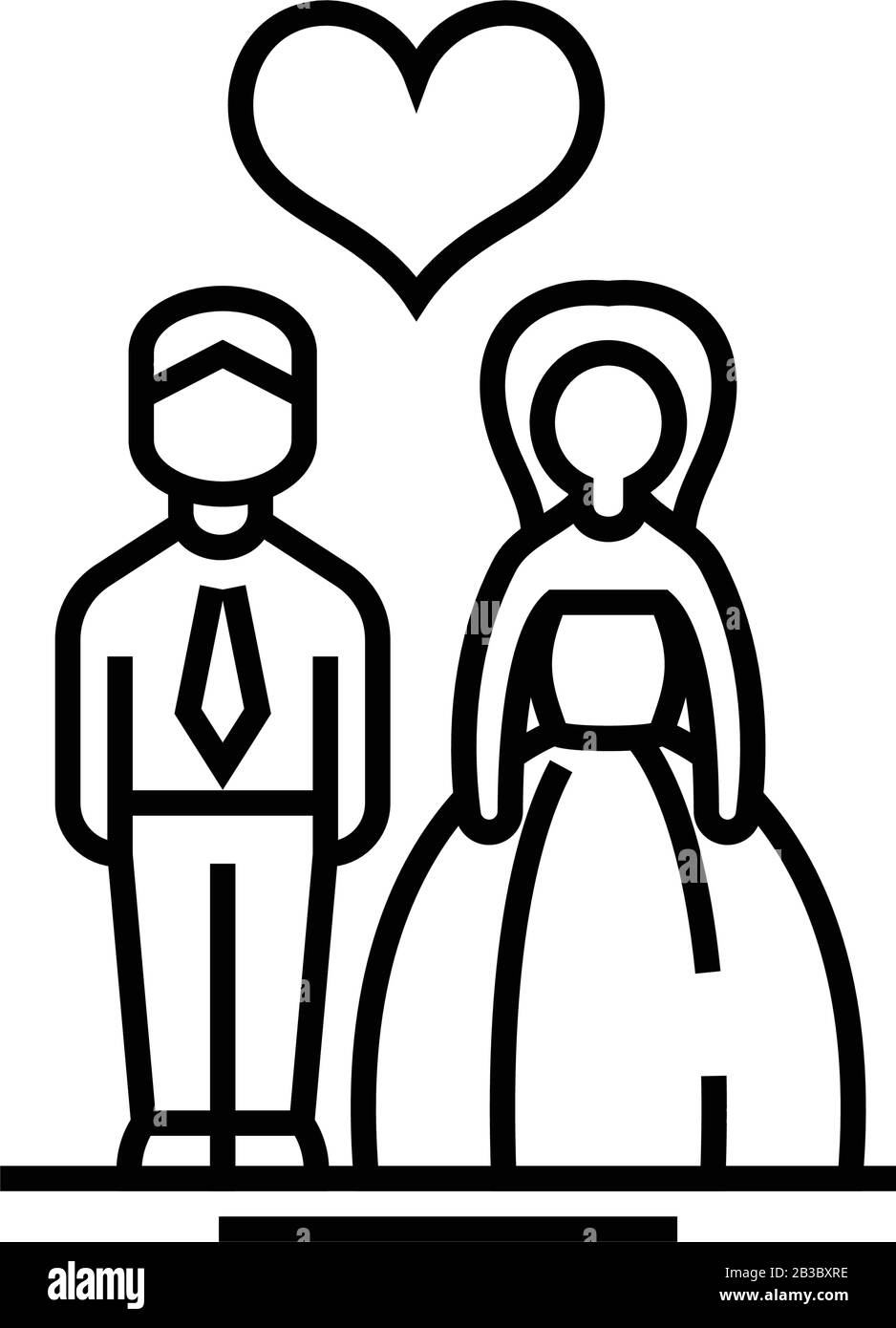 Wedding line icon, concept sign, outline vector illustration, linear ...