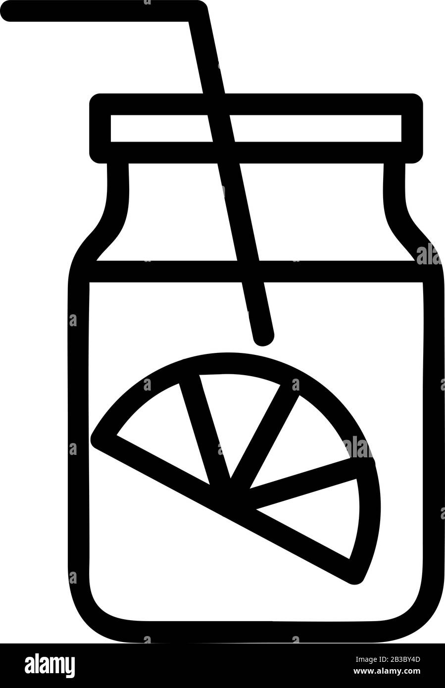 Delicious lemonade fresh vector icon. Isolated contour symbol ...