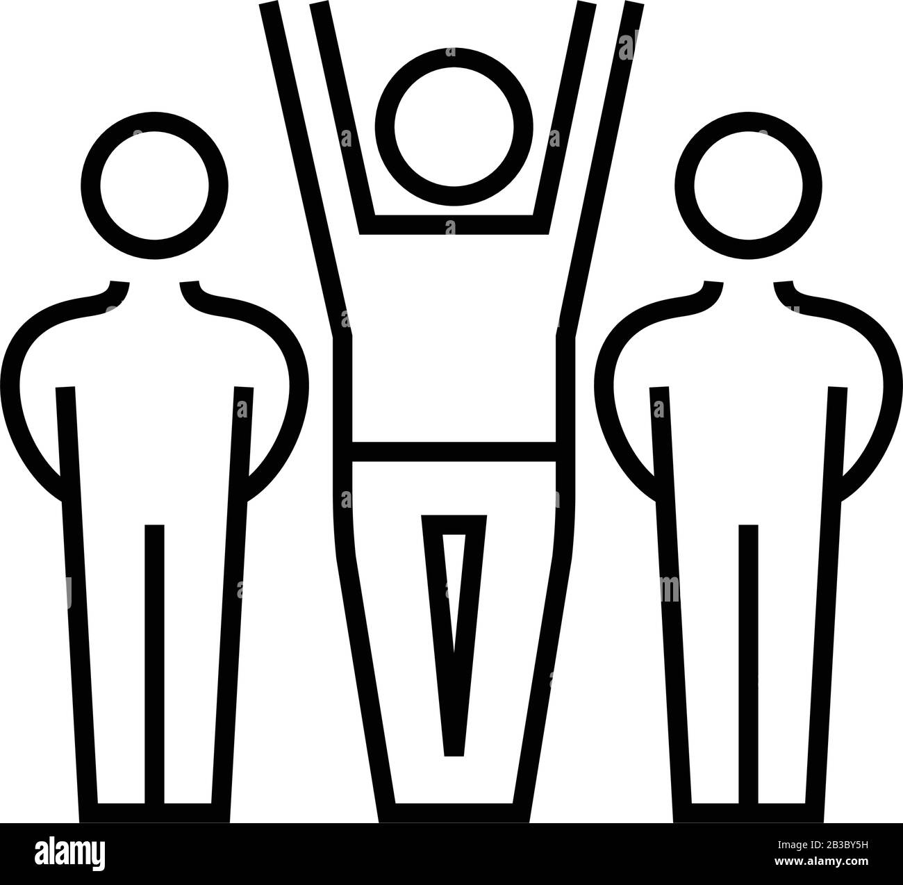 Victory line icon, concept sign, outline vector illustration, linear ...