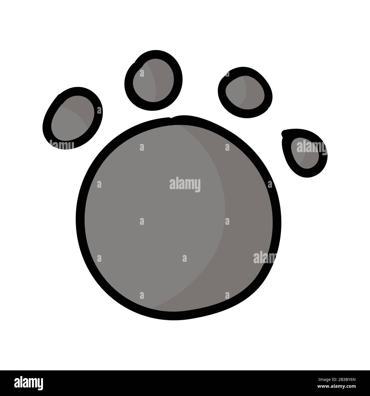 Cute cartoon puppy Stylized paw print vector clipart. Wildlife animal ...