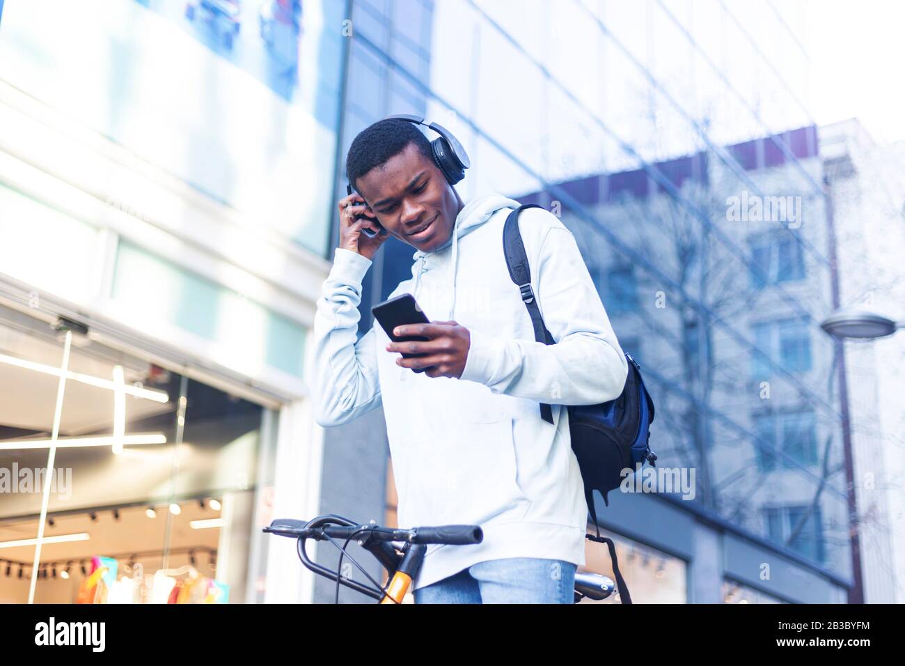 African Young Man Listening Music Stock Photo - Alamy