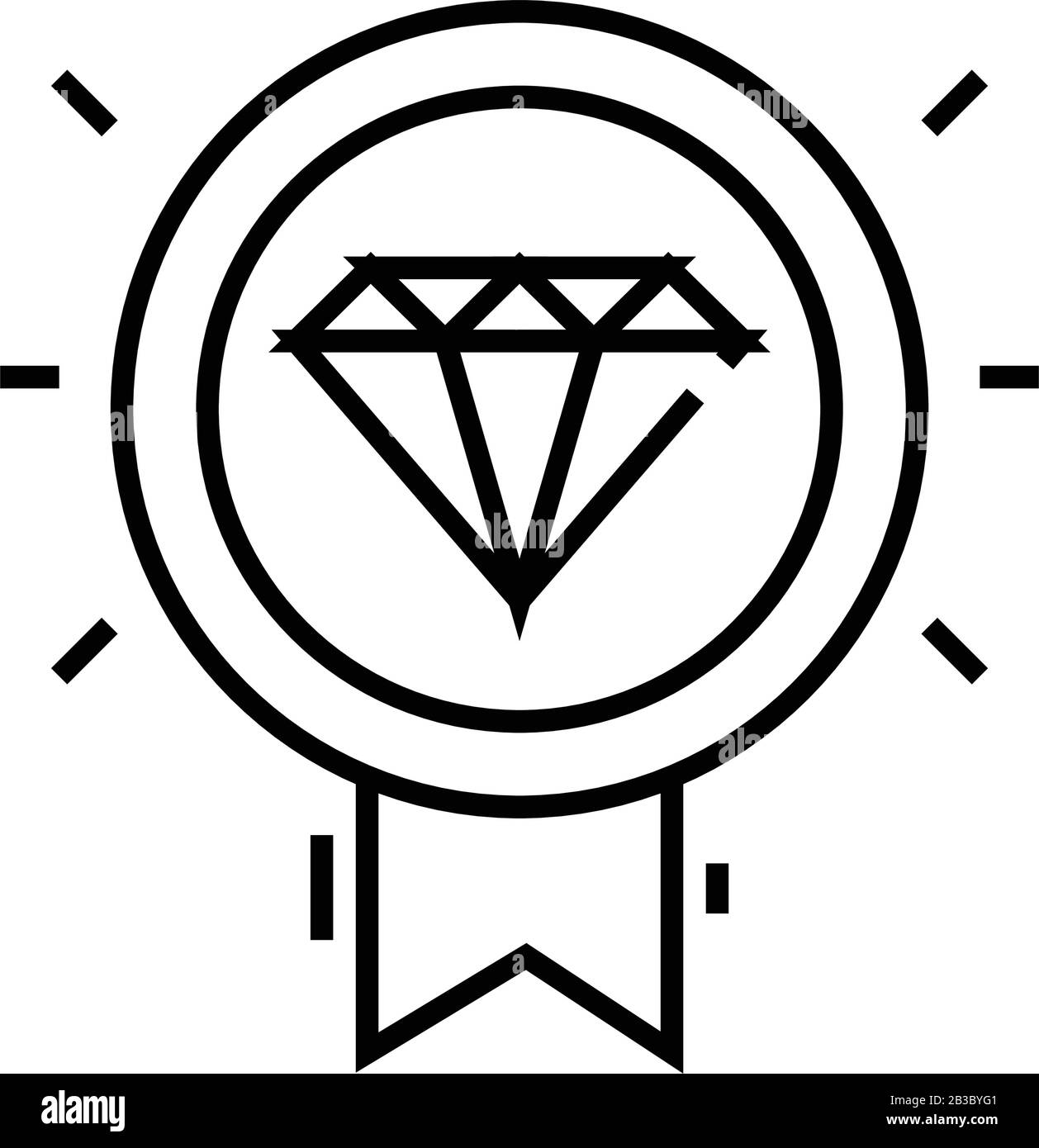 Valuable mark line icon, concept sign, outline vector illustration ...