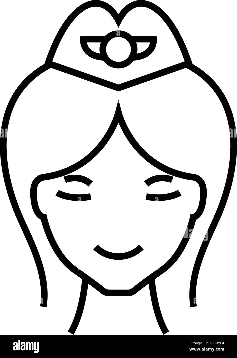 Women Driver Line Icon Concept Sign Outline Vector Illustration Linear Symbol Stock Vector