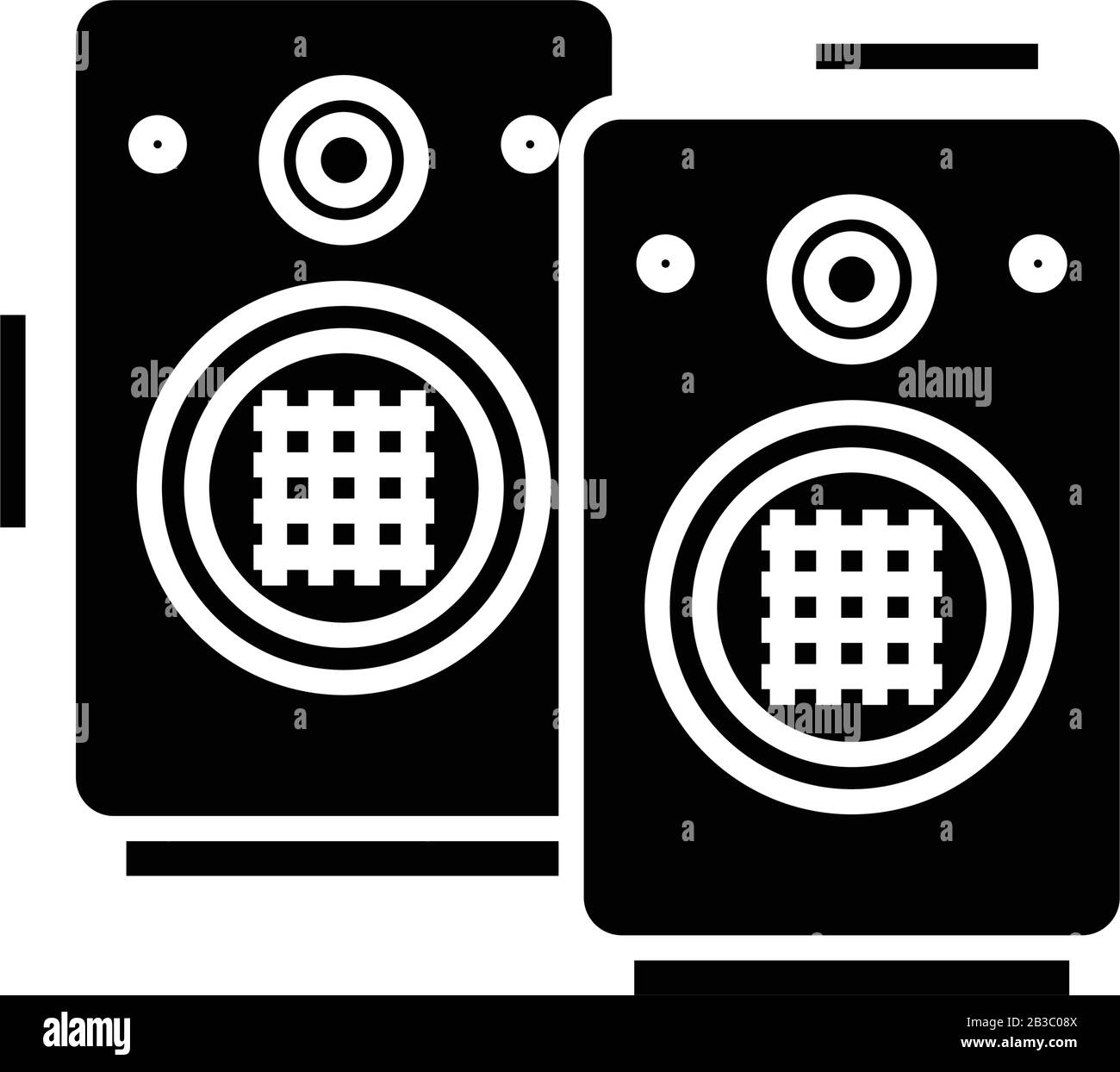 Music bass black icon, concept illustration, vector flat symbol, glyph ...