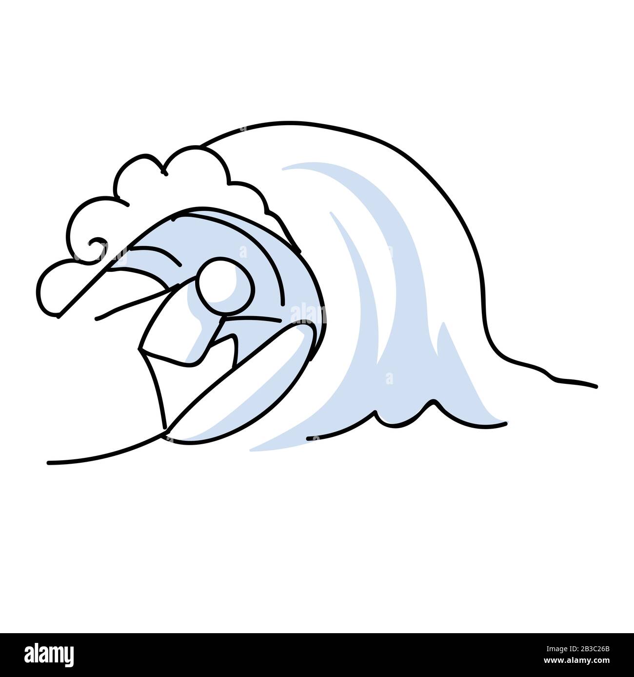 Cute stick figure surfing in ocean wave vector clipart. Hawaiian ...