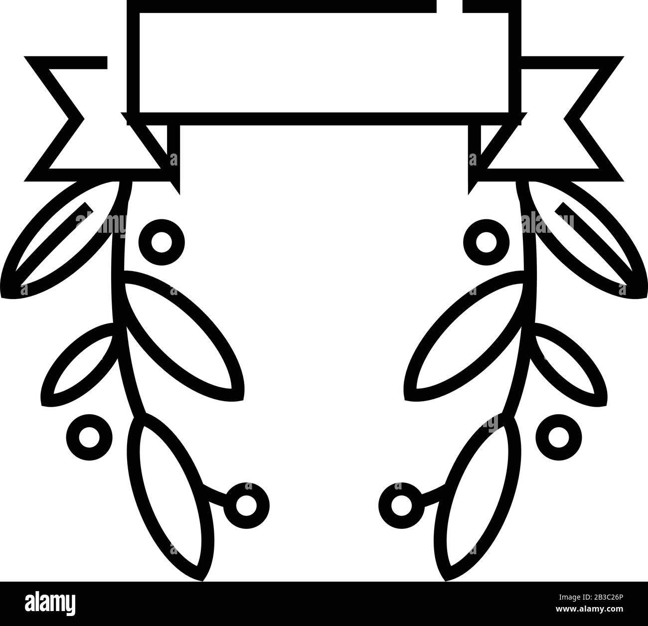 Winter decoration line icon, concept sign, outline vector illustration ...