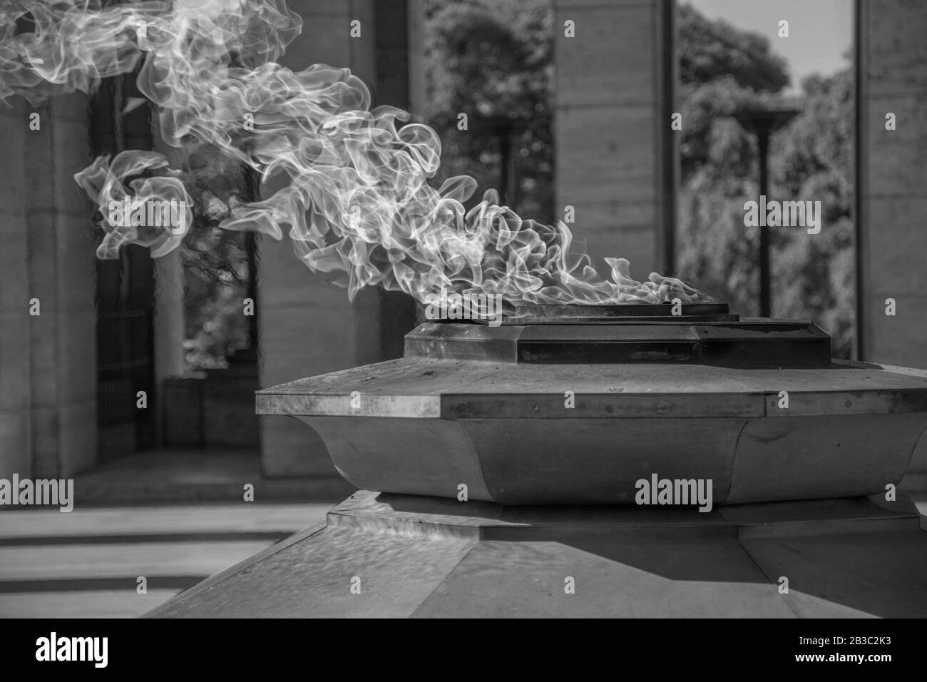 Fire coming out of a monument Stock Photo - Alamy