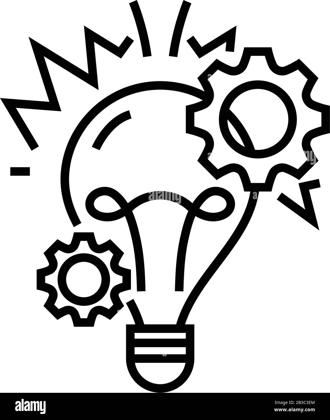 Working idea line icon, concept sign, outline vector illustration ...