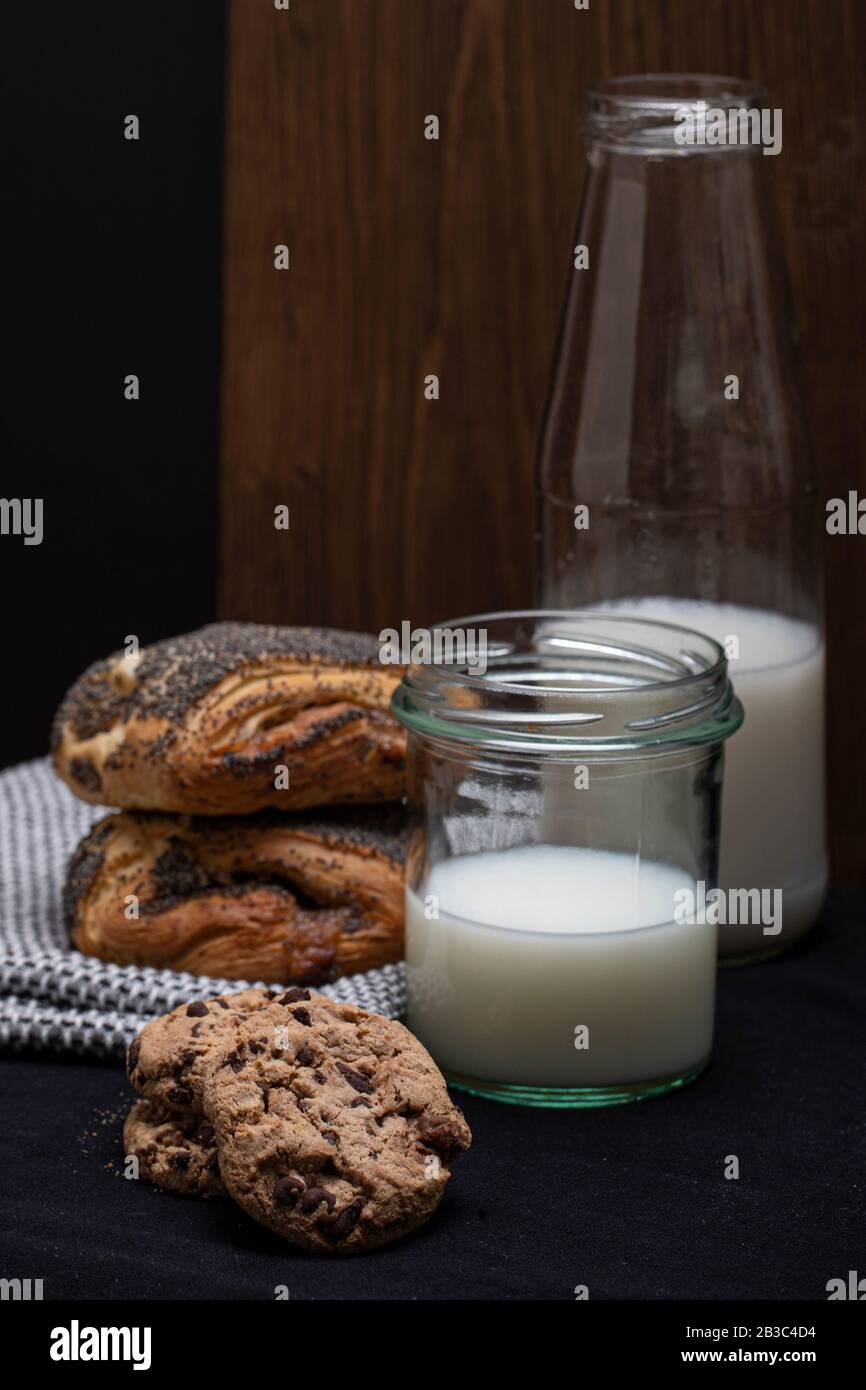 Milk pastry and cookies dinner food composition, non diary milk ...