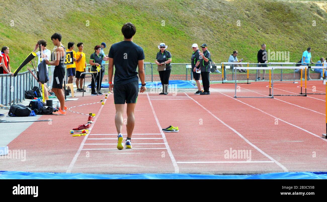 Natsuki Yamakawa (Japan) waits for the official okay to take a practise ...
