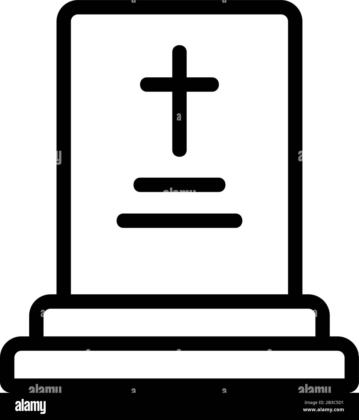 tombstone icon vector. Isolated contour symbol illustration Stock ...