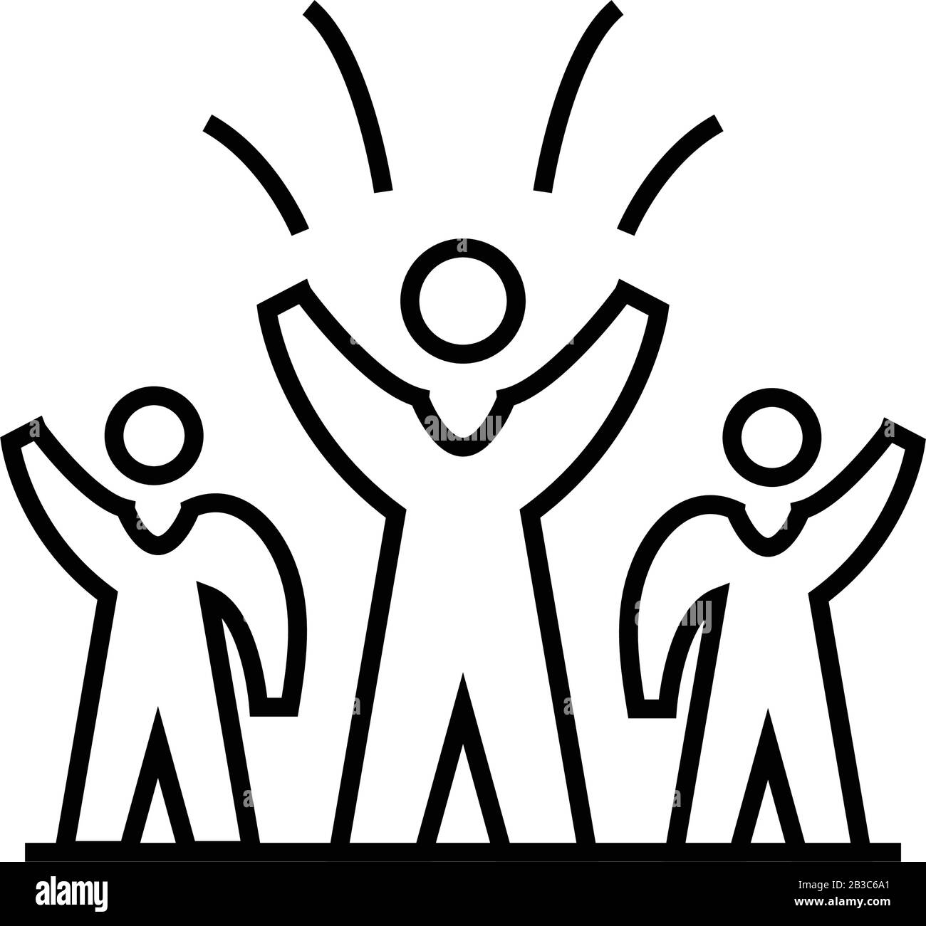 Victory line icon, concept sign, outline vector illustration, linear ...