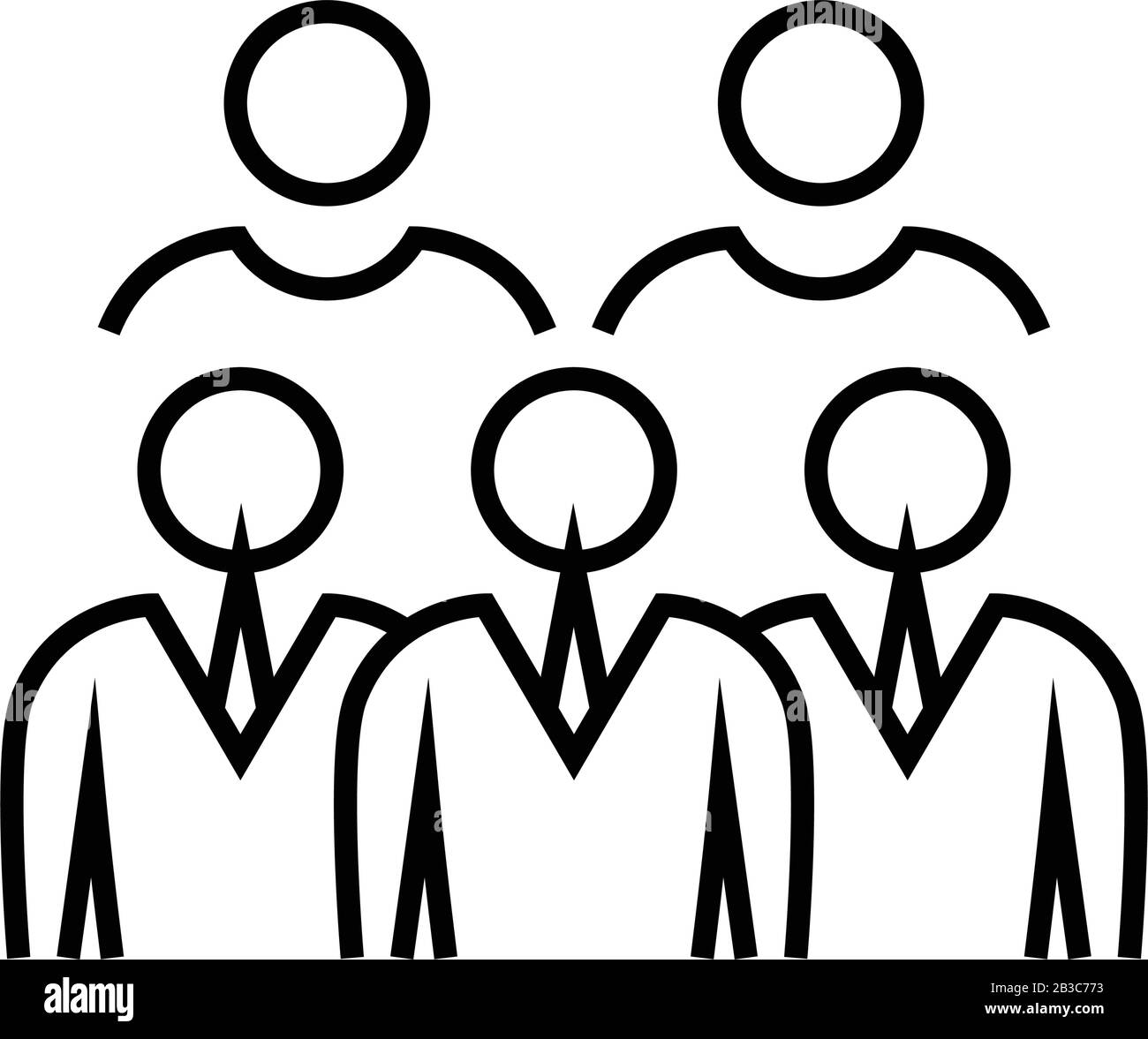 Work group line icon, concept sign, outline vector illustration, linear ...