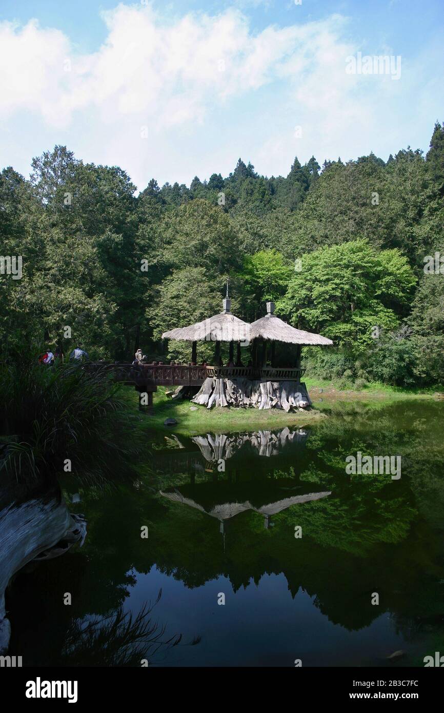 Noon view of the Jiemei Lakes at Alishan, Taiwan Stock Photo - Alamy