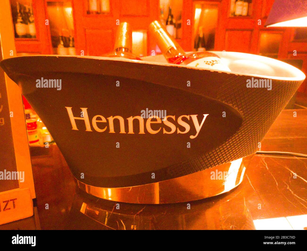 Photograph of a case of Hennessy wiskey case on a ornate table Stock ...