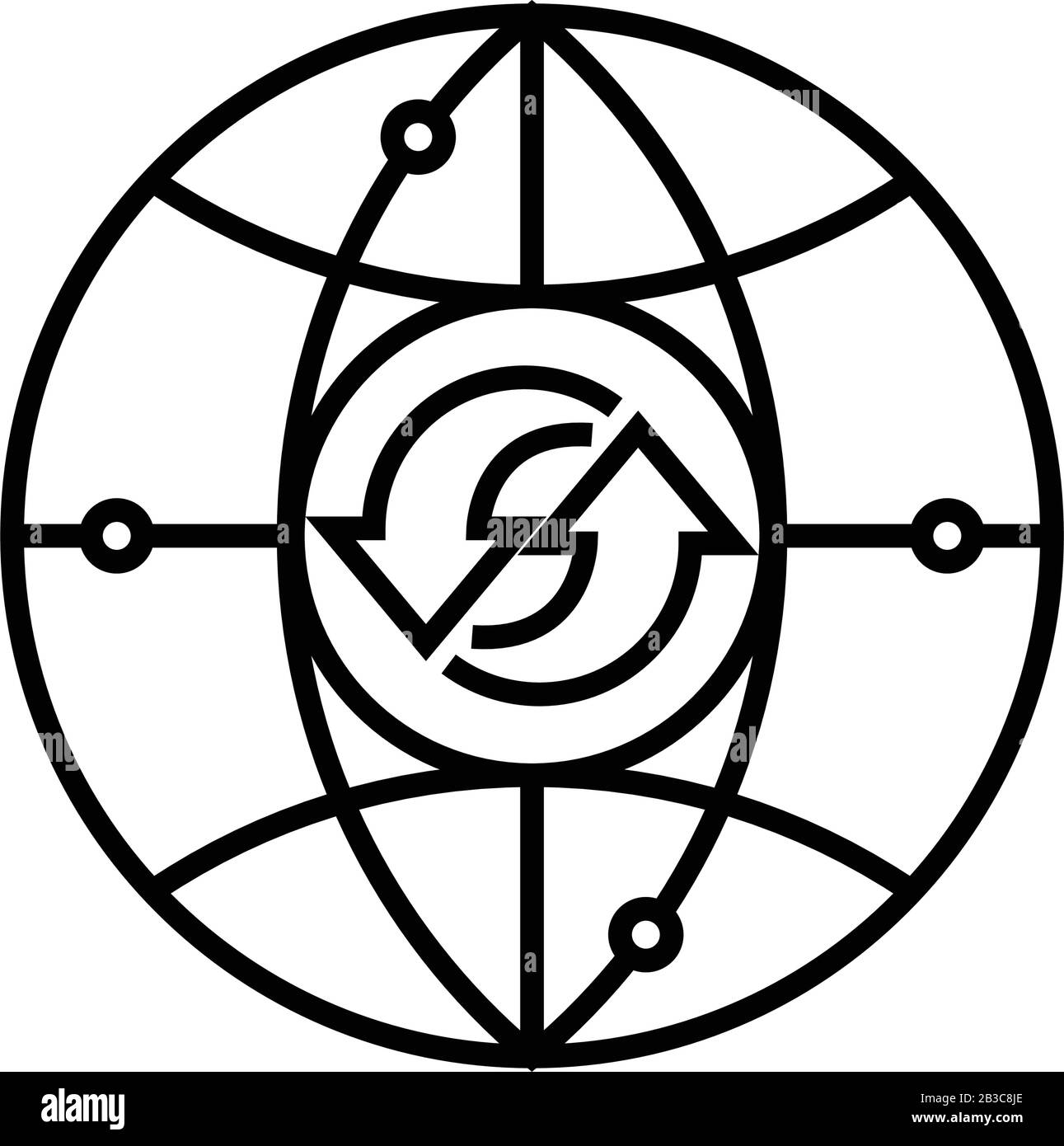 World cycle line icon, concept sign, outline vector illustration ...