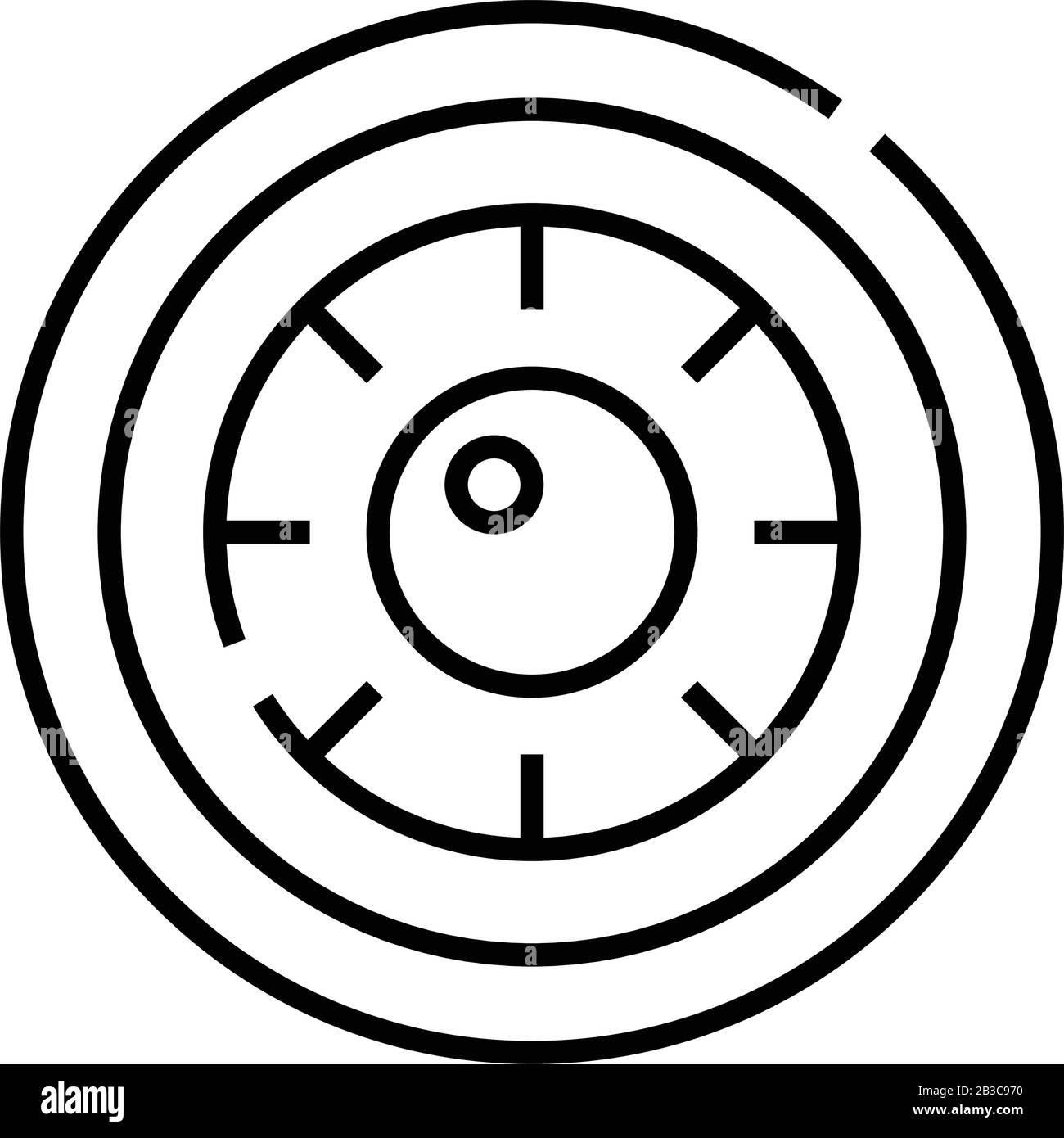 Wheel line icon, concept sign, outline vector illustration, linear ...