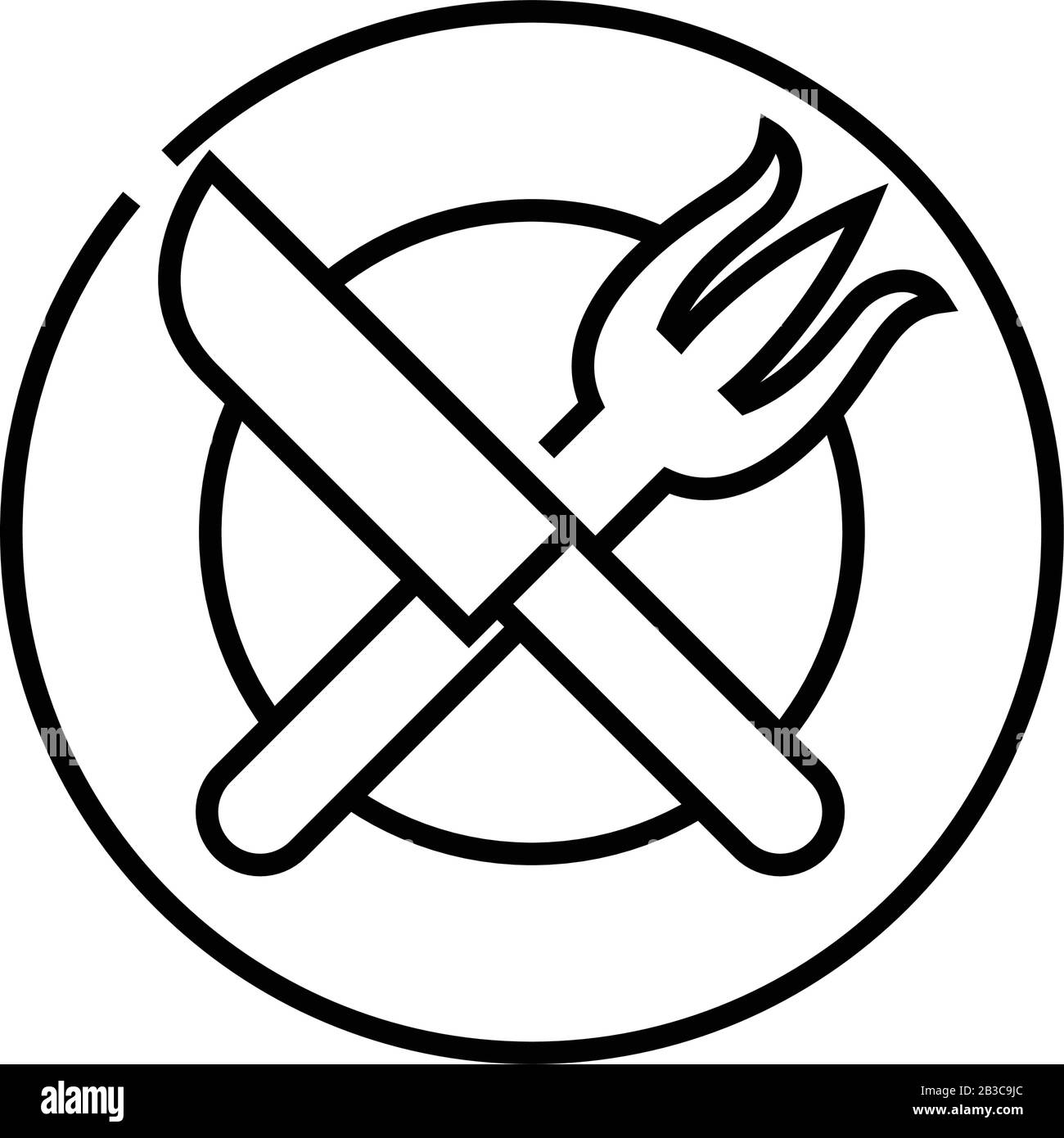 Waiting dinner line icon, concept sign, outline vector illustration ...