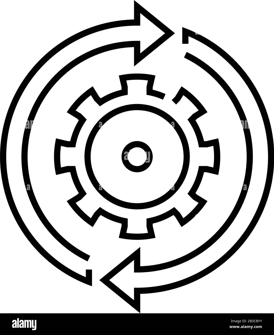 Update settings line icon, concept sign, outline vector illustration ...