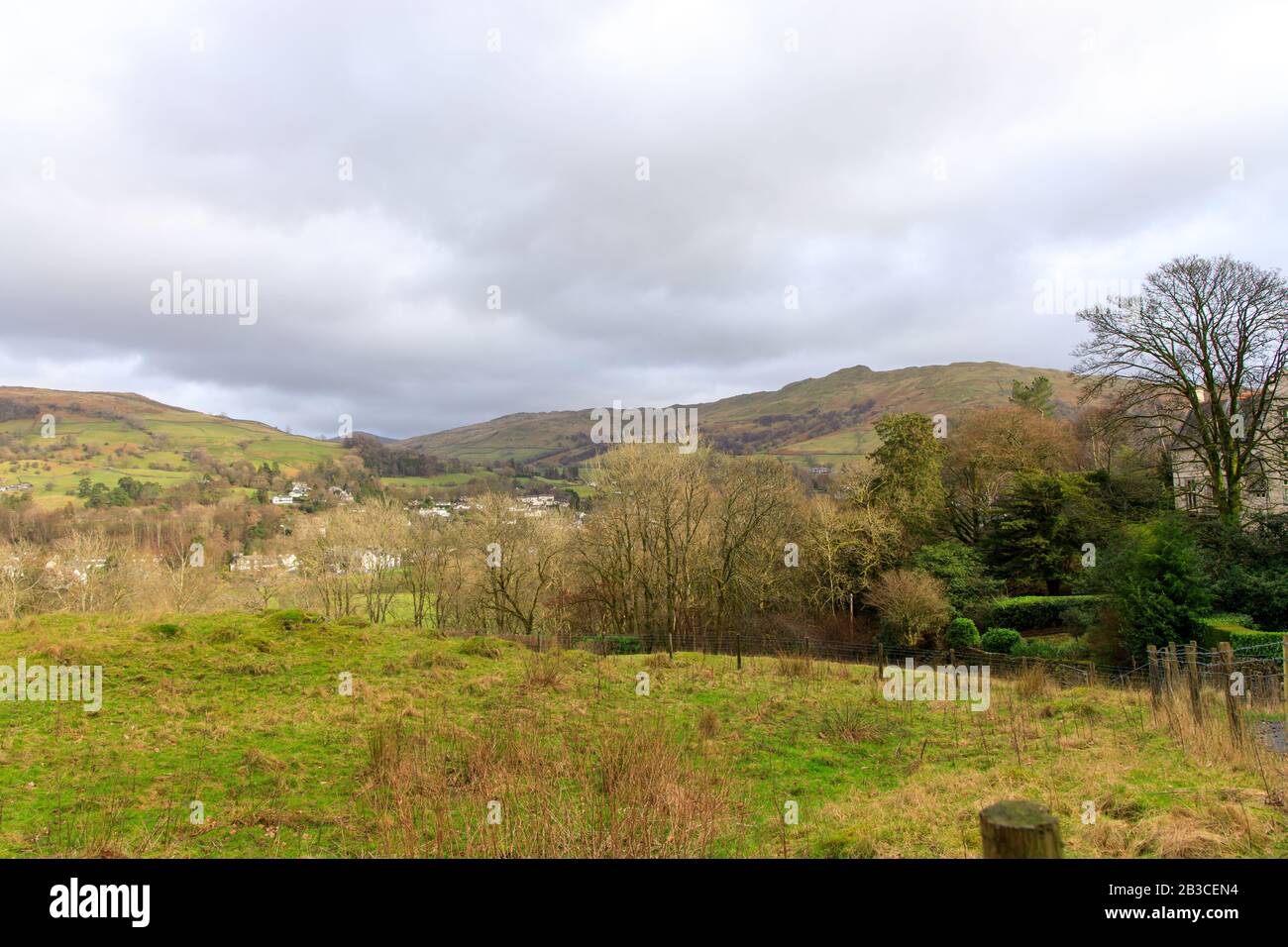 A angry sky whilst taking a walk through Ambleside, Lake District Stock ...