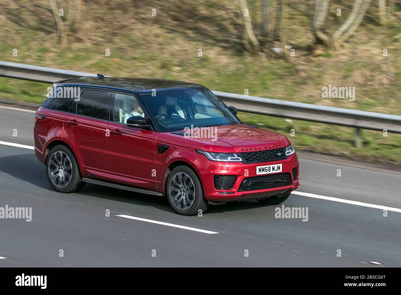 MM68MJM Land Rover Range rover Sport A-Bio Dyn driving Sdv6 A Red Car ...