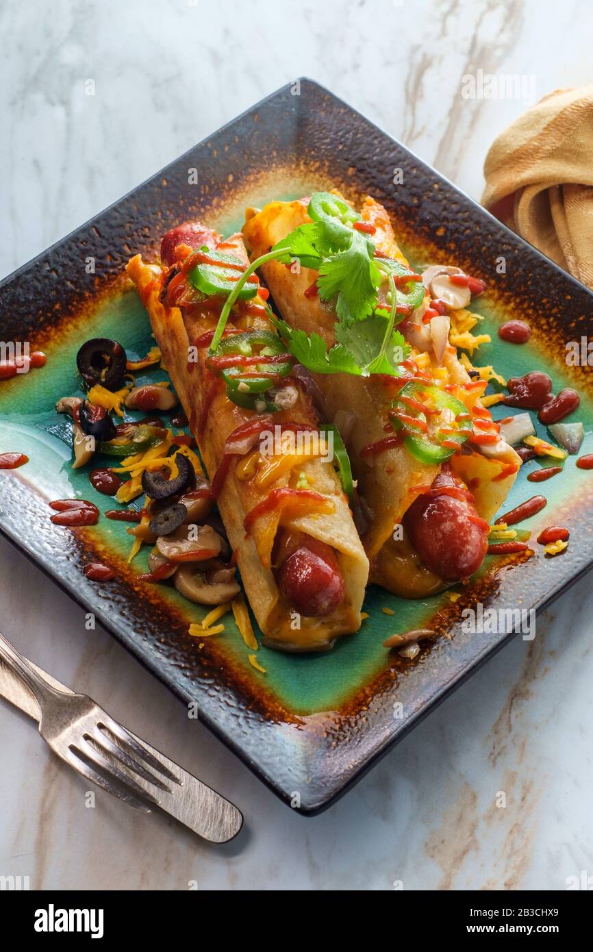 Tortilla Hot Dog Cheese California Hot Dogs