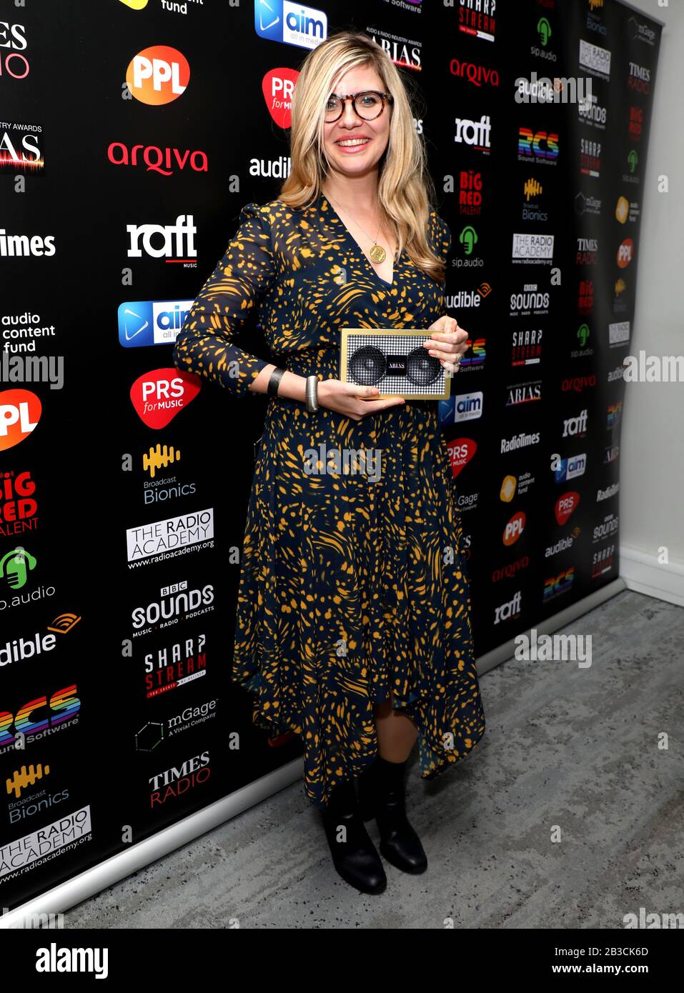 Emma Barnett with her award for Best Speech Presenter in the awards ...