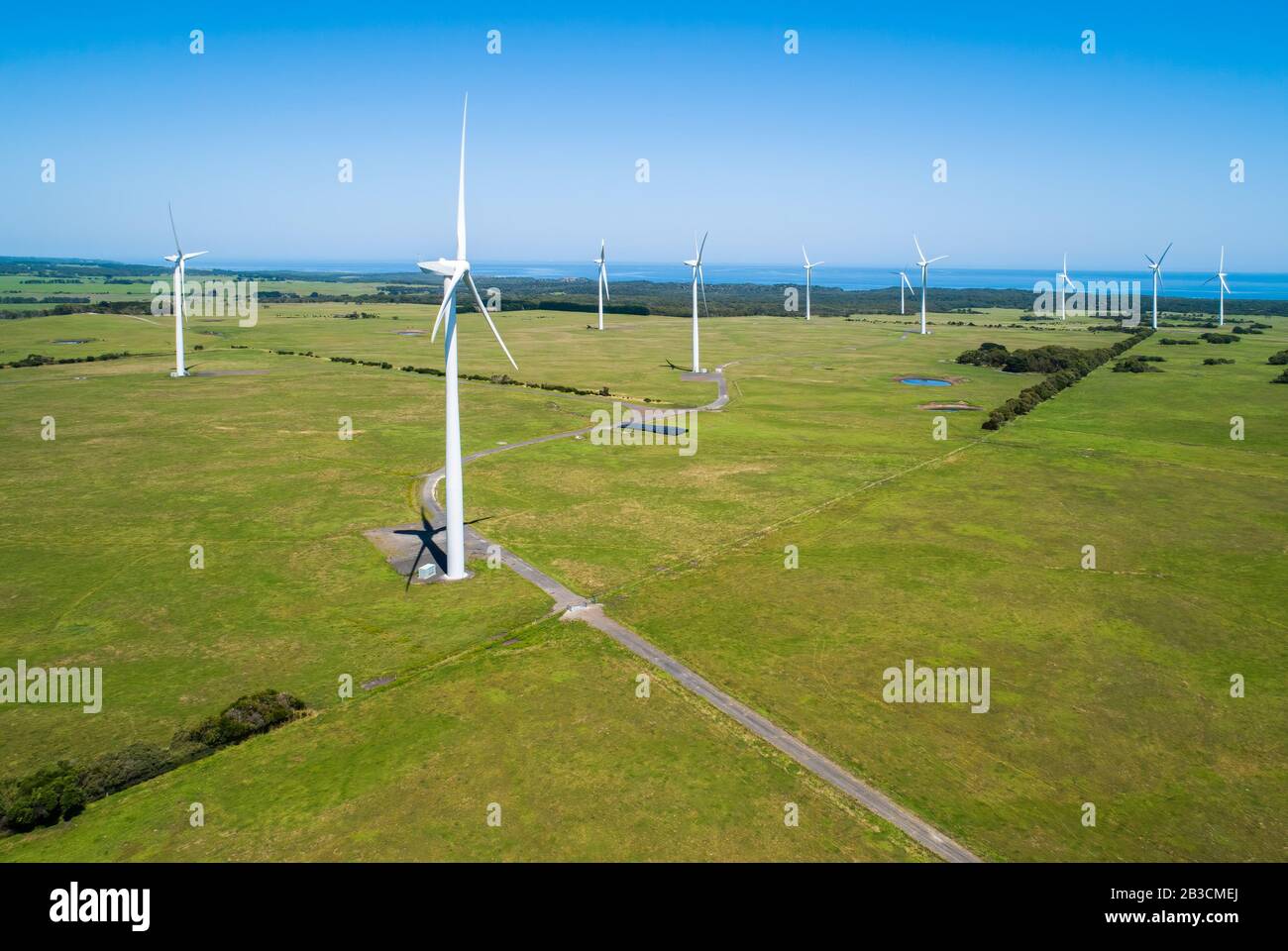 Wind farm in Tarwin, Victoria, Australia - aerial view Stock Photo - Alamy