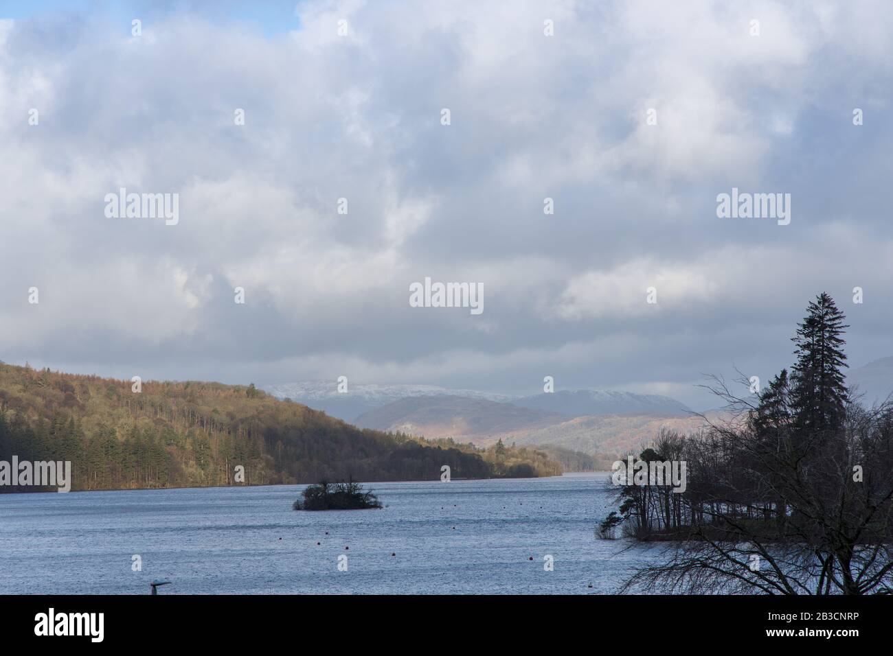 Lake Windermere at Bowness-on-Windermere, Lake District looking towards ...