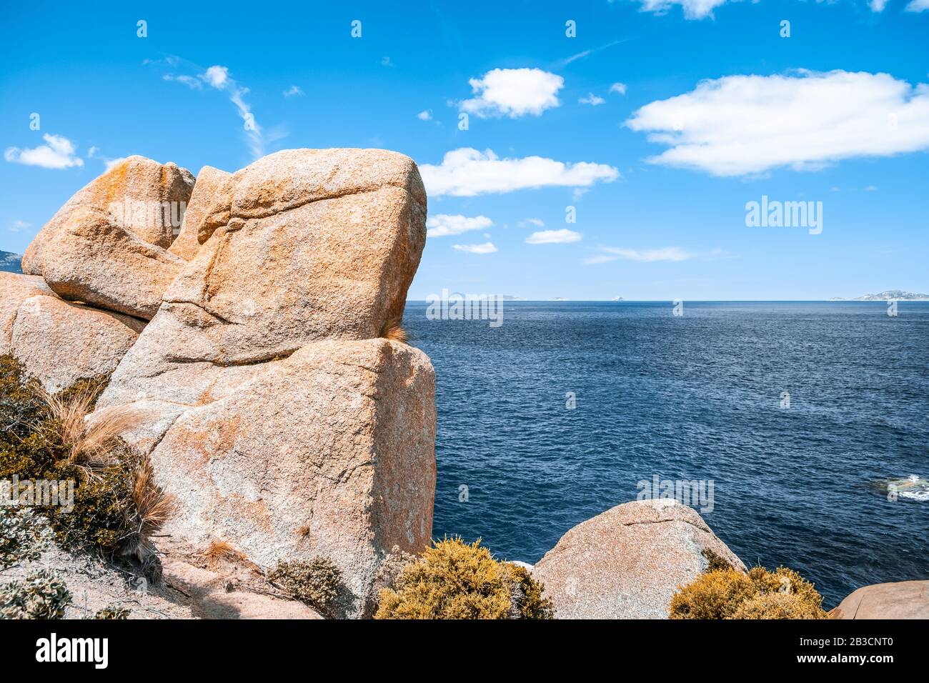 Large rocks over ocean at Tongue Point, Wilsons Promontory National ...