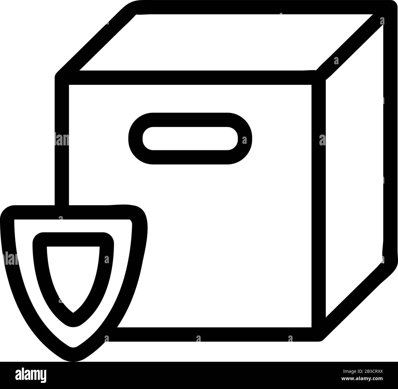 cardboard box icon vector. Isolated contour symbol illustration Stock ...