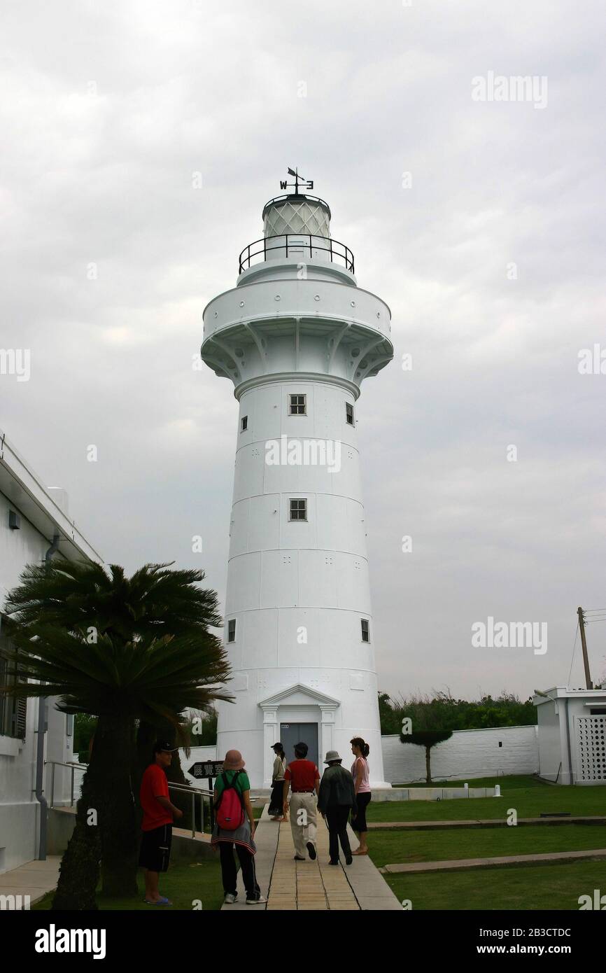 Pingtung, JUN 12: Overcast view of the Eluanbi lighthouse on JUN 12 ...