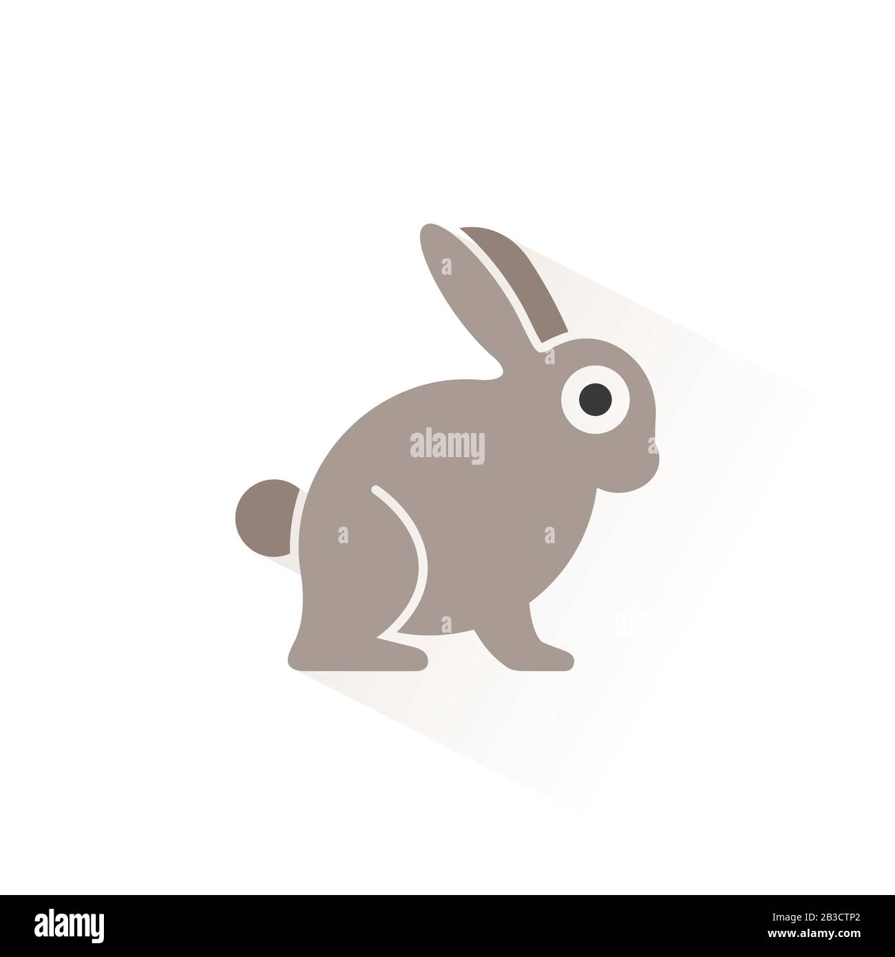 Rabbit. Isolated color icon. Animal glyph vector illustration Stock ...