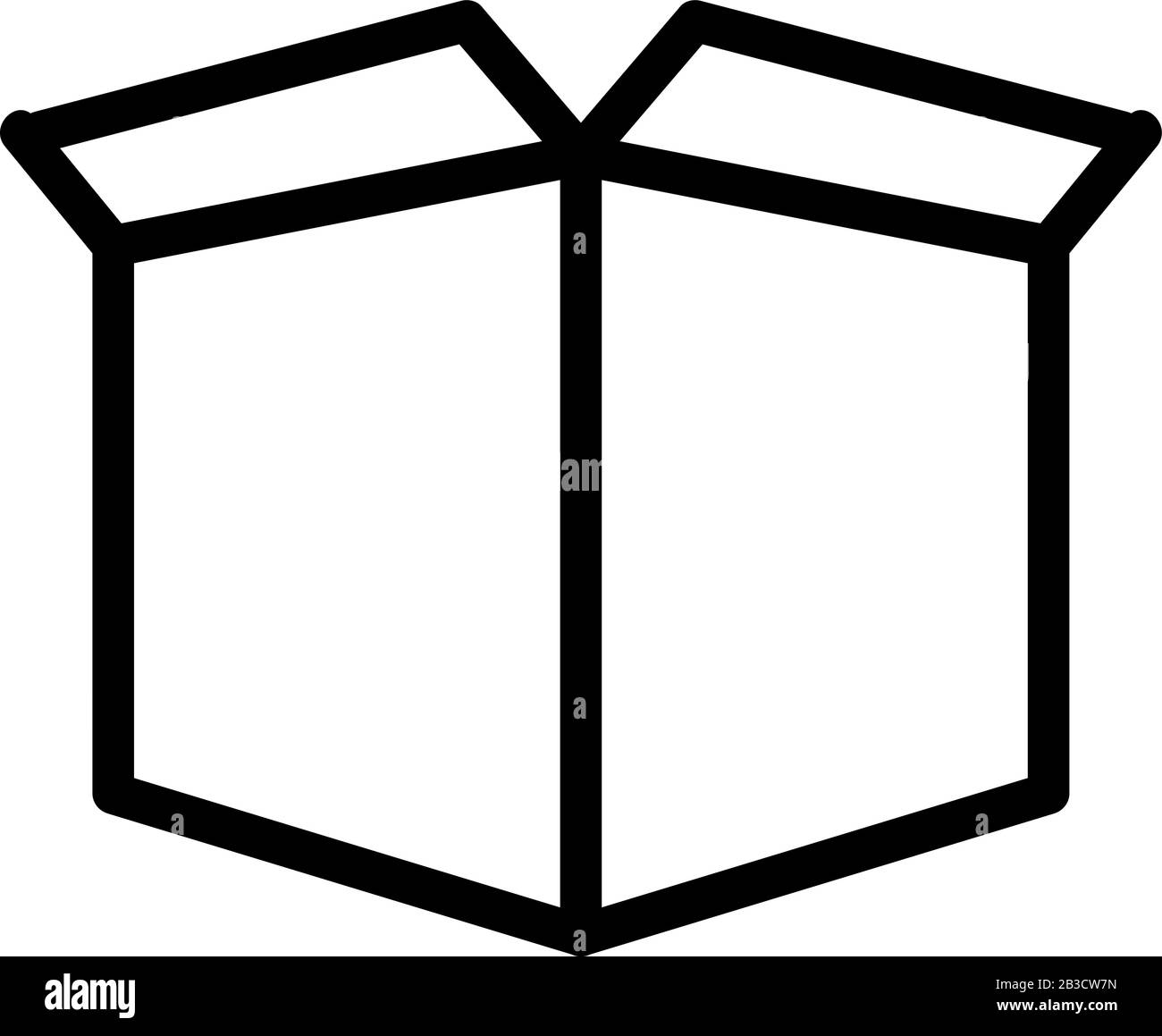 cardboard box icon vector. Isolated contour symbol illustration Stock ...