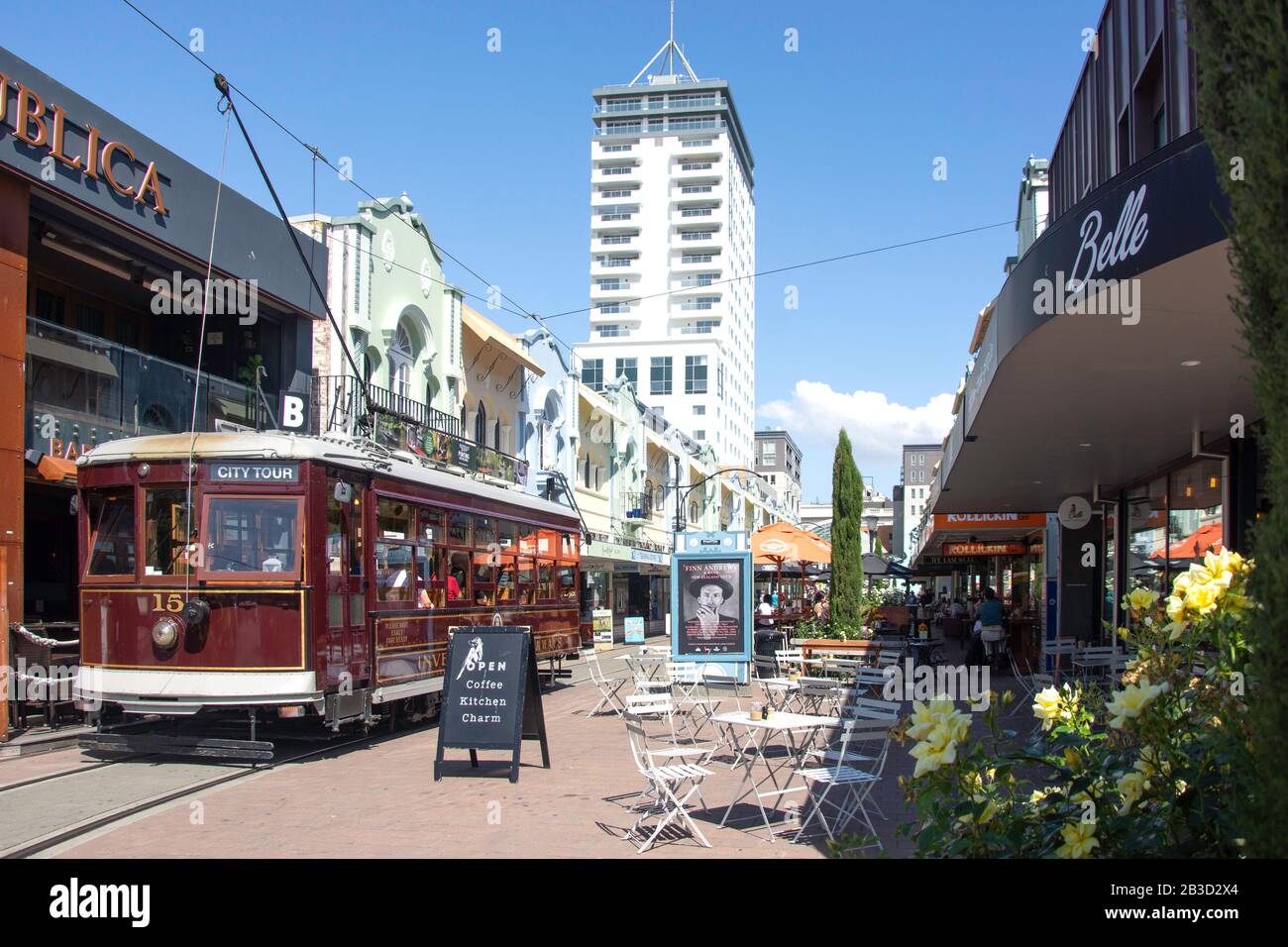 City Tour tram passing through pedestrianised New Regent Street ...