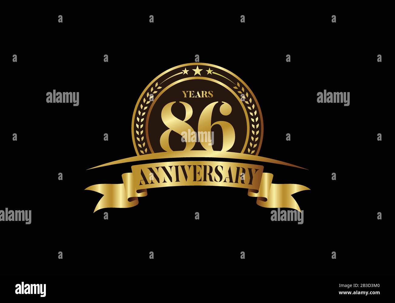 86th years anniversary logo template, vector design birthday ...